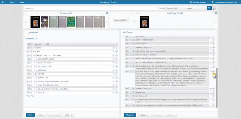 BLUEcloud Cataloging – SirsiDynix
