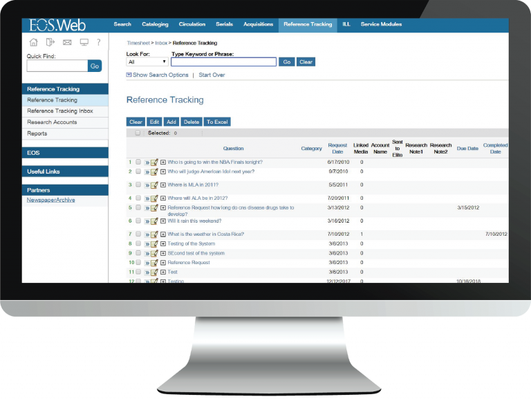 EOS.Web Reference Tracking – SirsiDynix